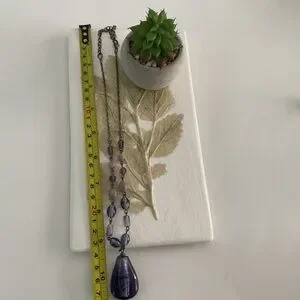 Jewelry | Purple Mauve Pear Shaped Statement Glass Bead Y Style ...